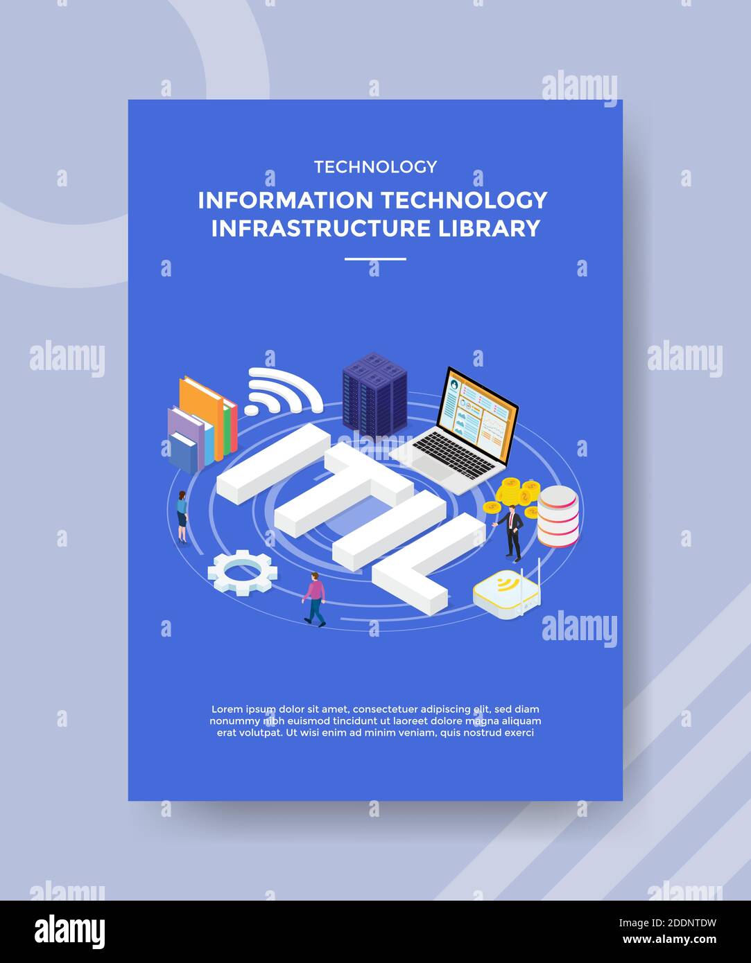 information technology infrastructure library people standing around ...