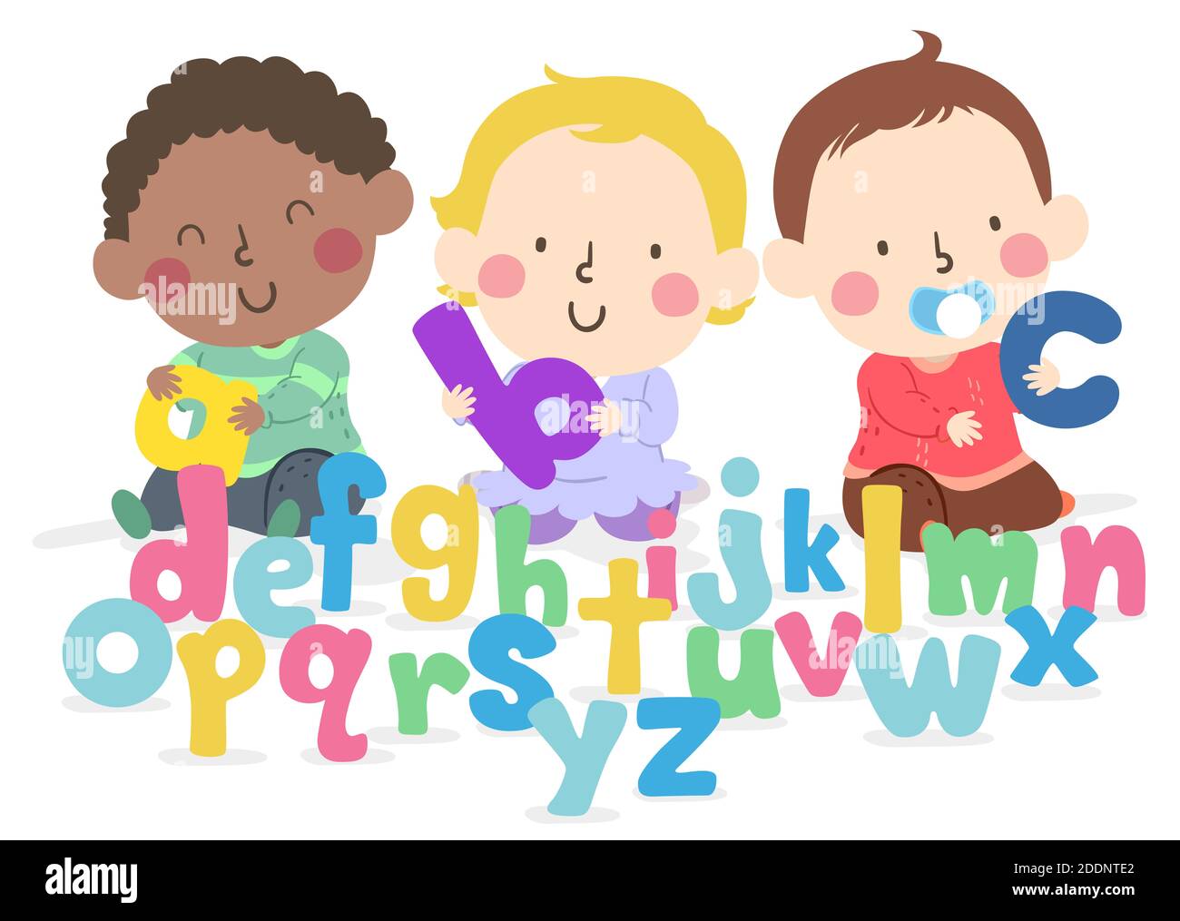 Education cartoon alphabet letters kids hi-res stock photography and ...