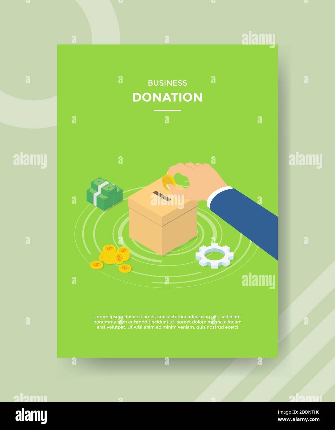business donation hand put coin money in box for template flyer and ...