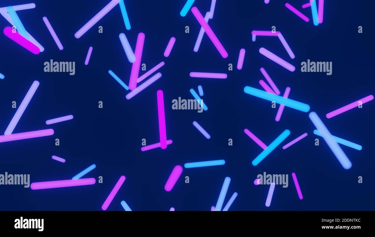 A trendy background of glowing neon stripes or lines on dark blue Stock ...