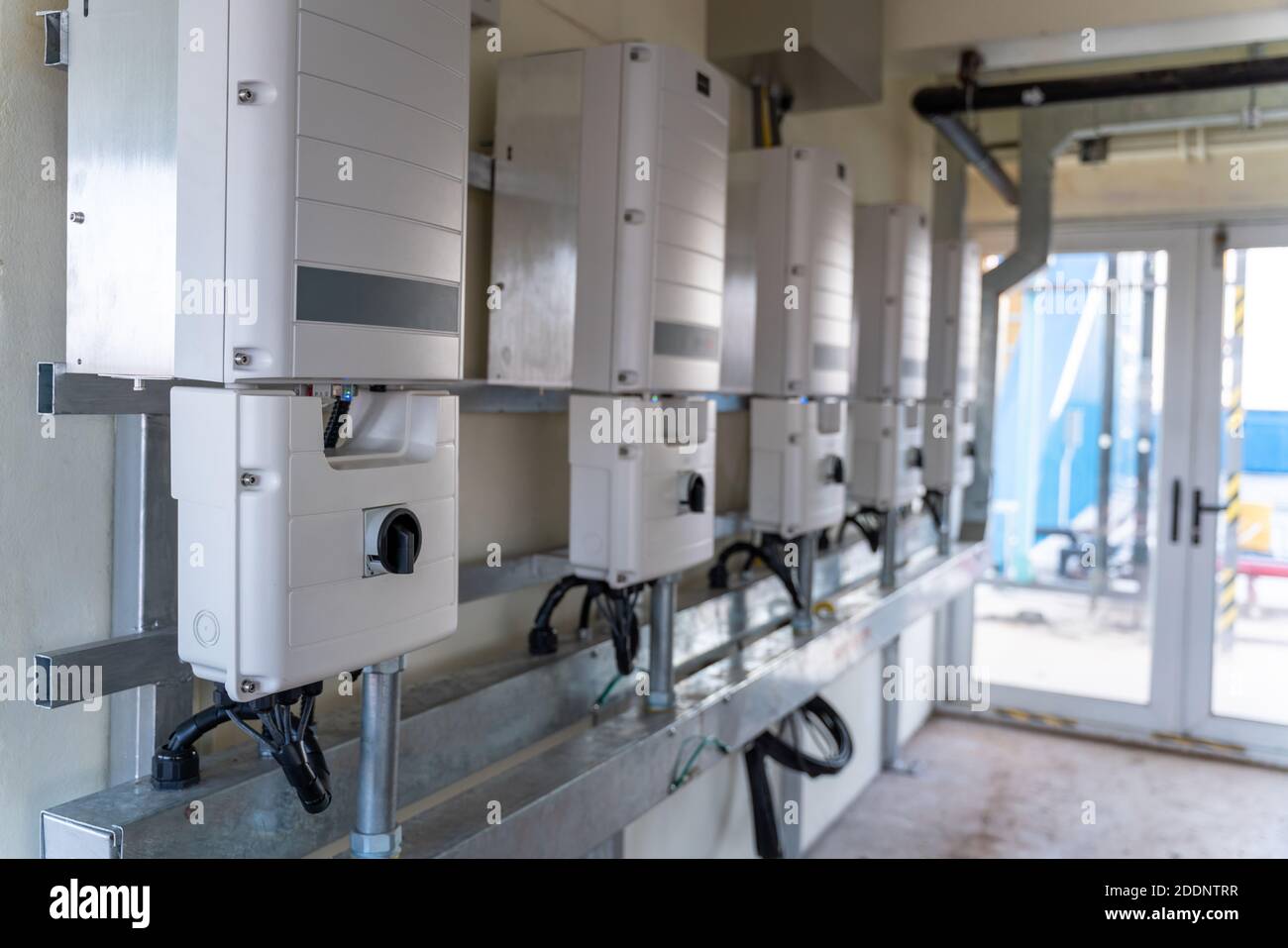 Close up Inverter solar panel and Solar system of Solar panels or Solar ...