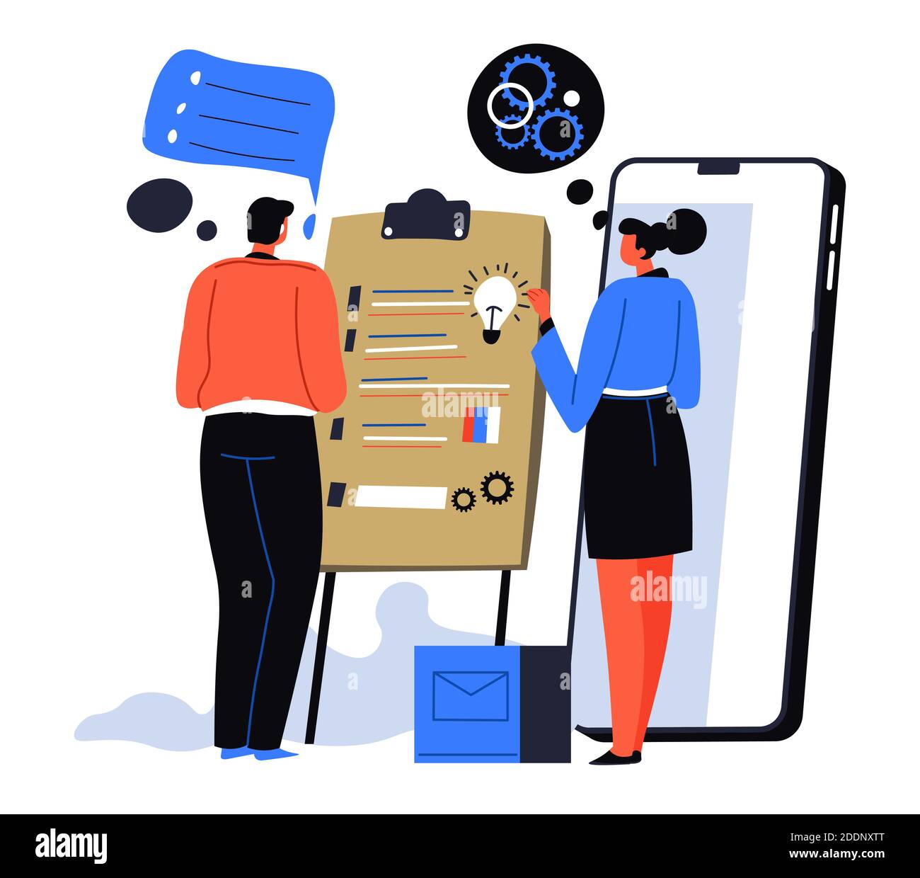 Businessman businesswoman working together drawing Stock Vector Images ...