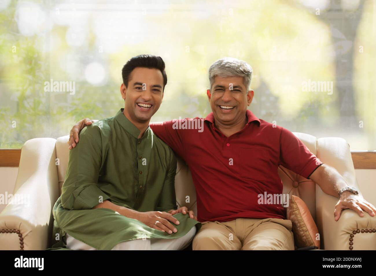 Portrait of father and son Stock Photo - Alamy