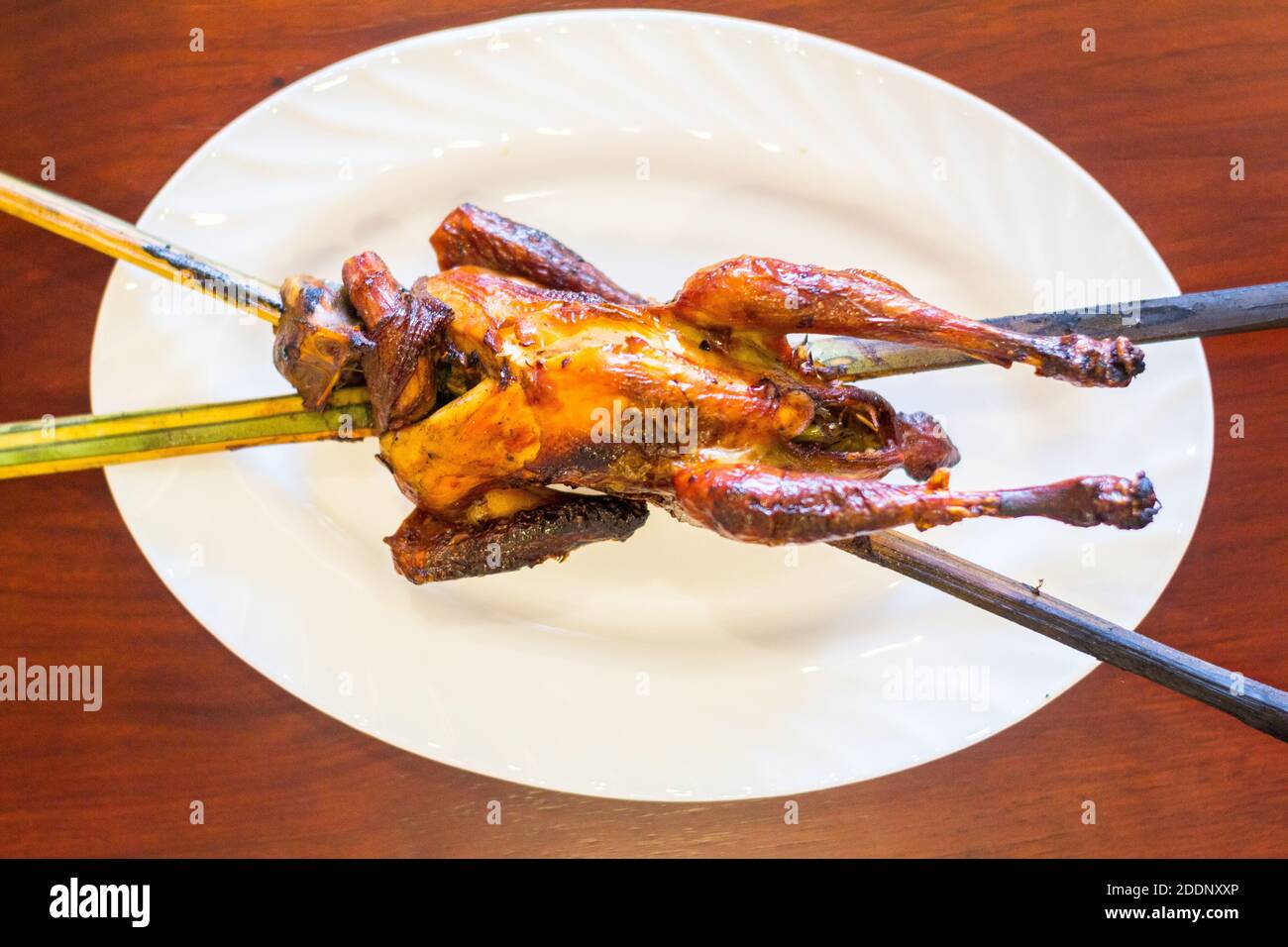 A roast native chicken at a restaurant in Cebu City, Philippines Stock ...
