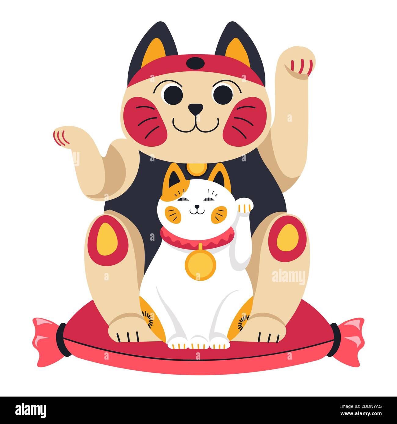 Japanese or chinese cats symbol, animal statuette Stock Vector Image ...