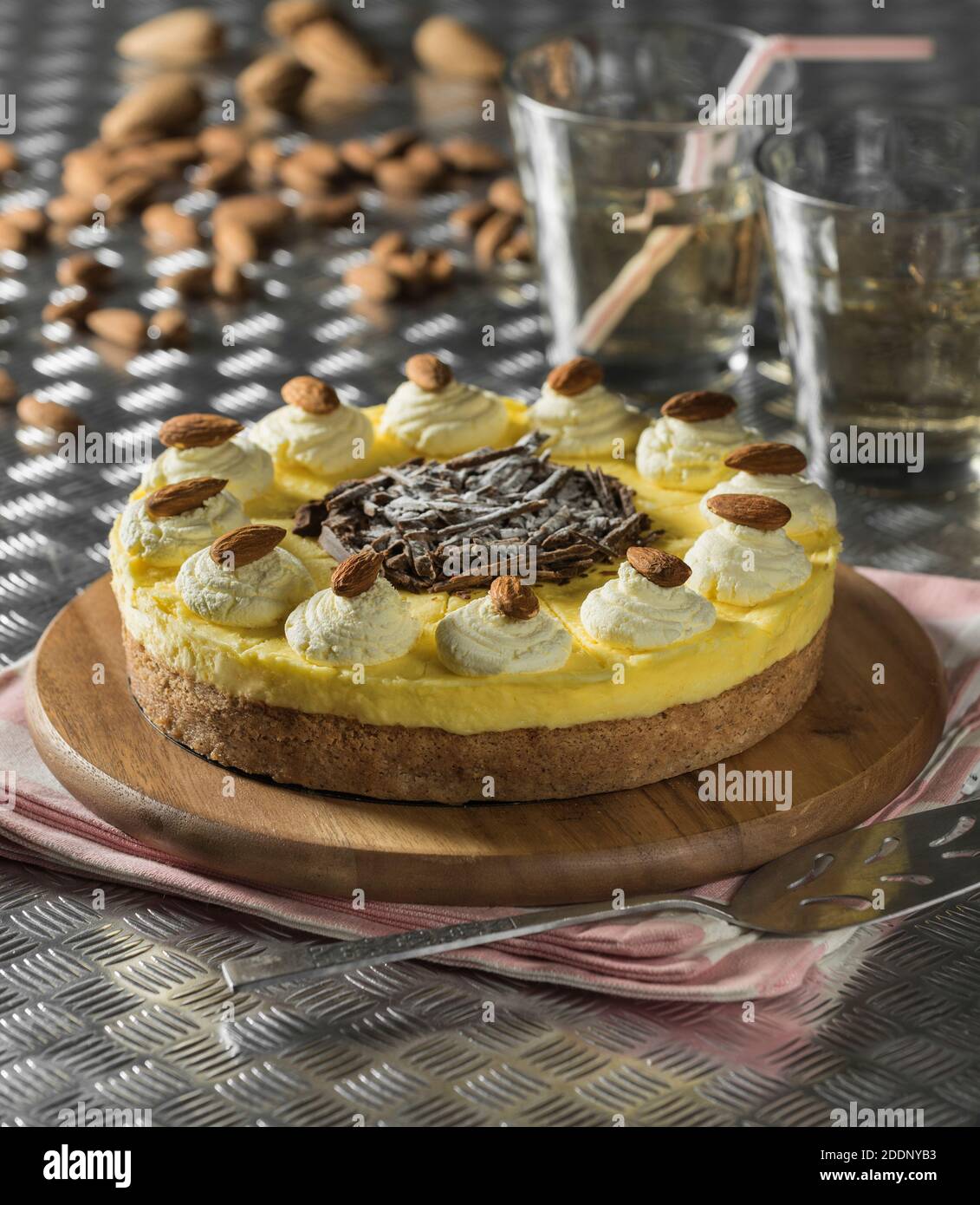 Suksessterte. Success Cake. Norwegian almond tart. Norway. Food Stock ...