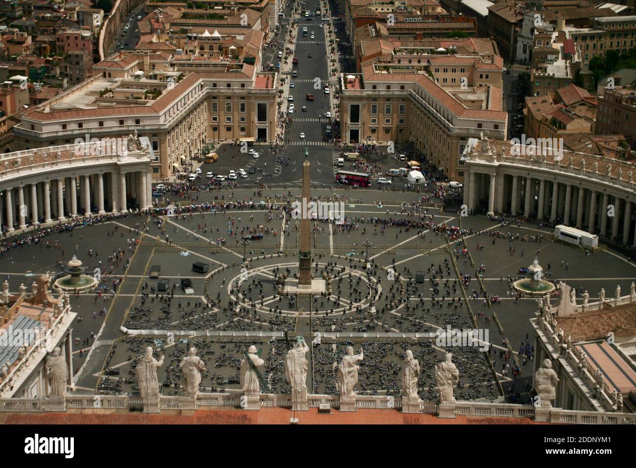 Beautiful piazza in Rome, Vatican City from top of the dome, lots of ...
