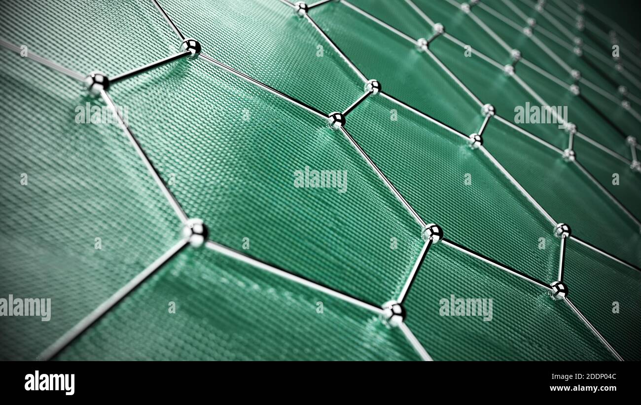 Abstract technology background with connected dots. 3D illustration ...