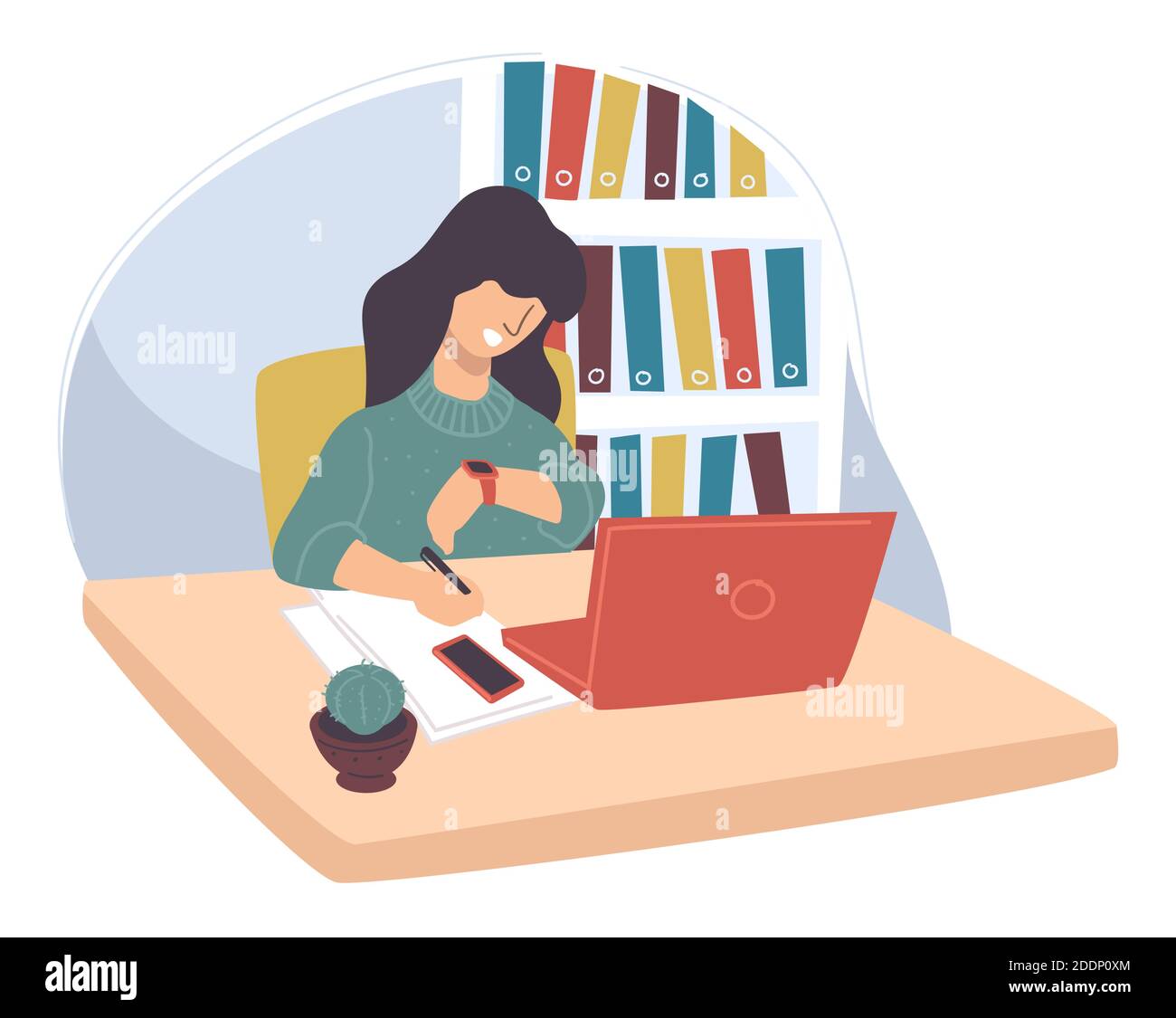 Working overtime laptop in Stock Vector Images - Alamy