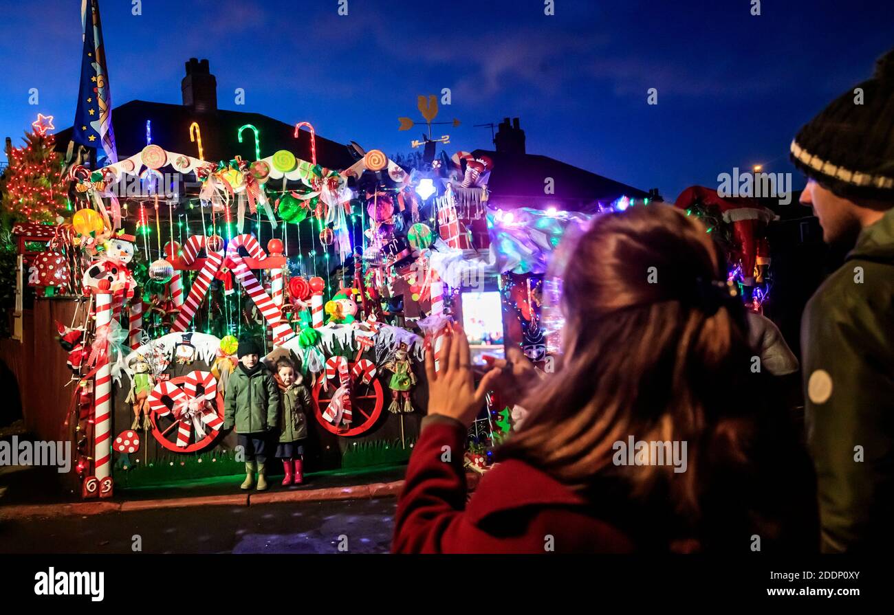 (Parental permission given) Children pose for a photograph outside the ...