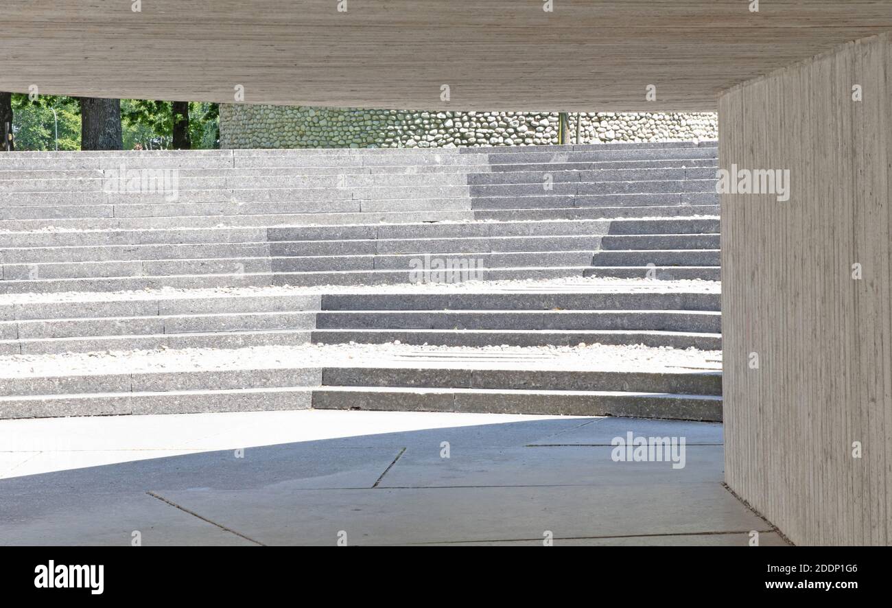 Concrete step stairs background pattern composition, sunny day Stock ...