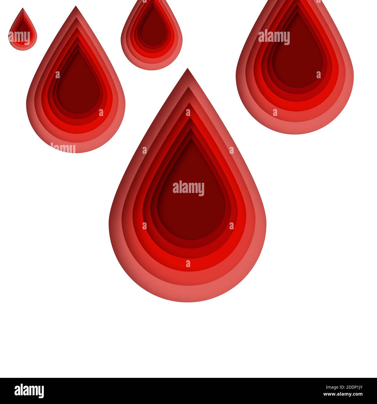 Red blood drop paper cut style. Dripping blood. Vector Stock Vector ...