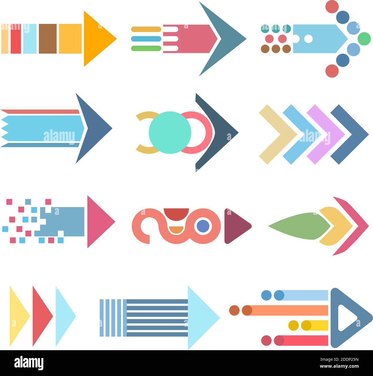 Set of colorful abstract arrow icons Stock Vector Image & Art - Alamy