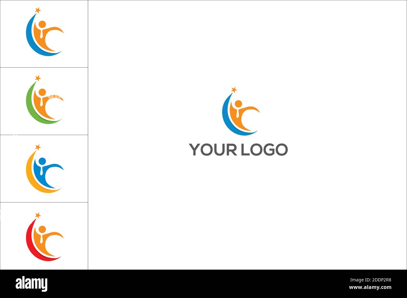 Logo Progress Man Icon Element Template Design Logos Stock Vector Image ...