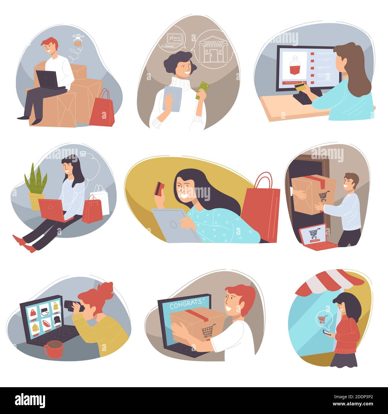 Woman customer buy products Cut Out Stock Images & Pictures - Alamy