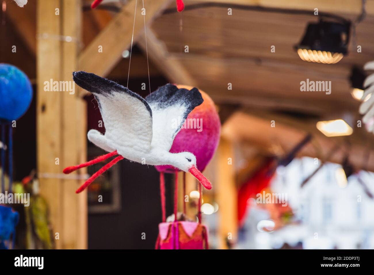 Traditional Hungarian toy stork for interior decoration in the ...