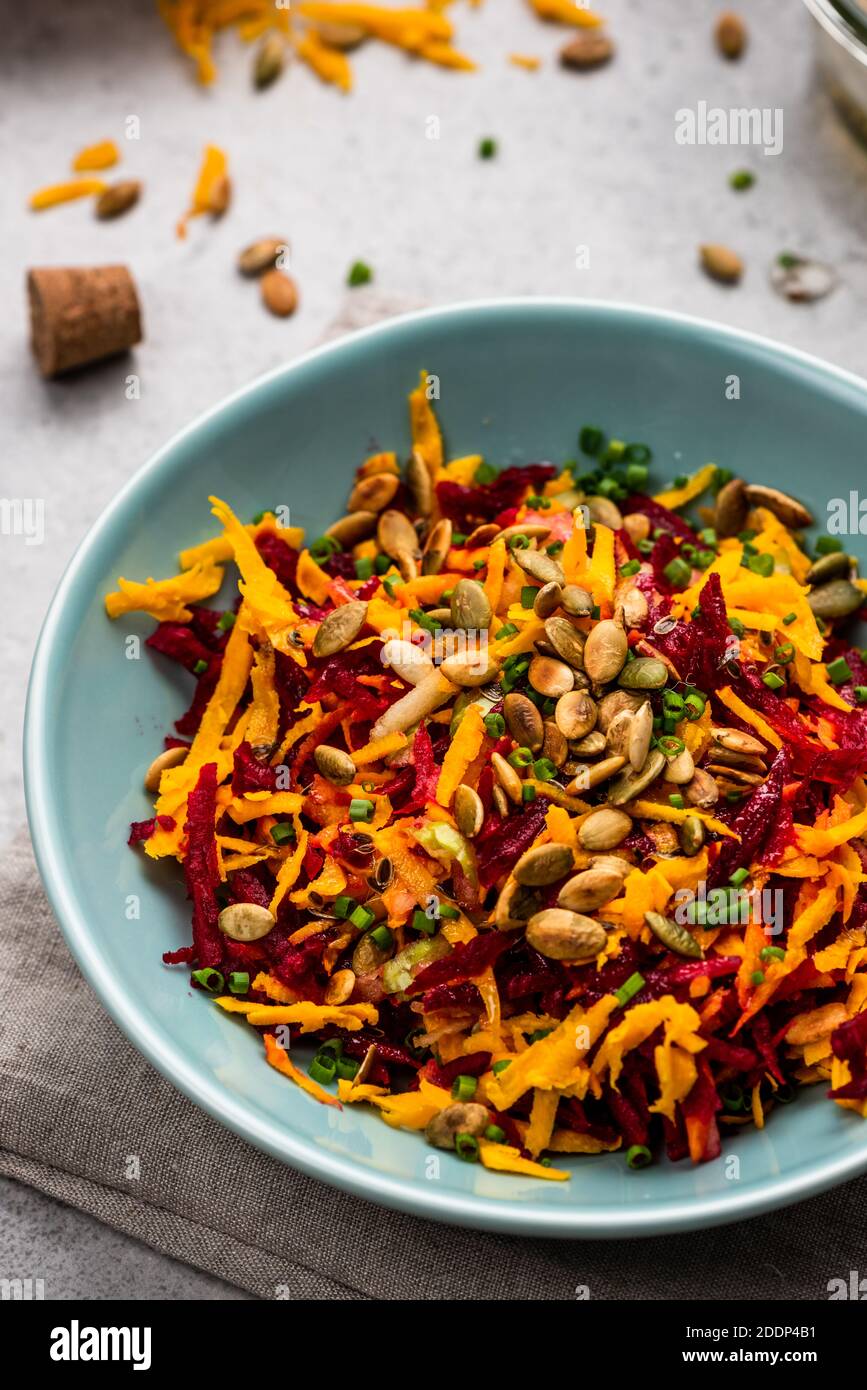Beetroot and Carrot Salad Served in Bowl Stock Photo - Alamy