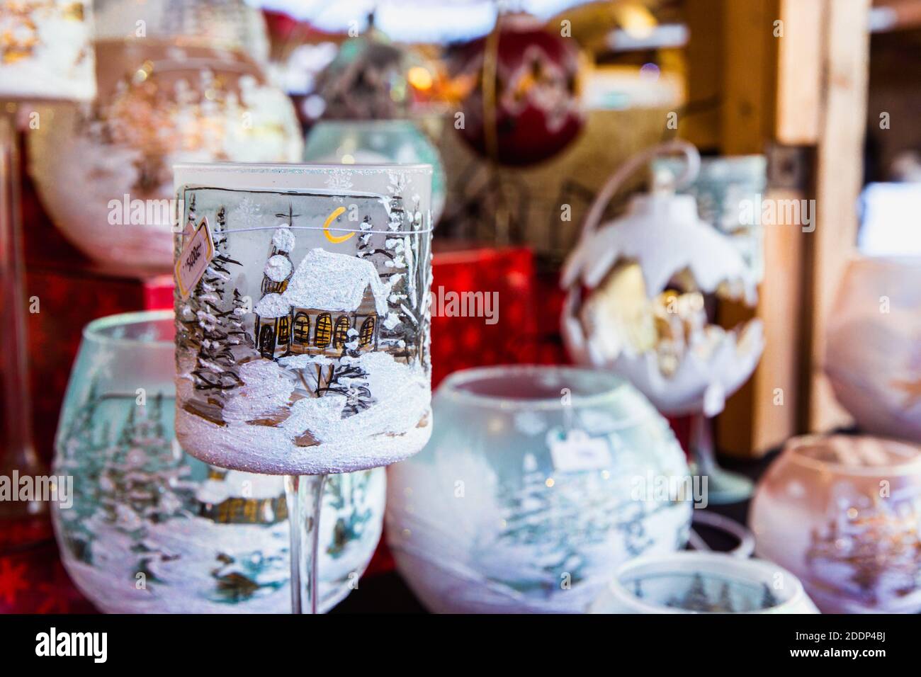 Traditional Hungarian glass souvenirs for interior decoration in the ...