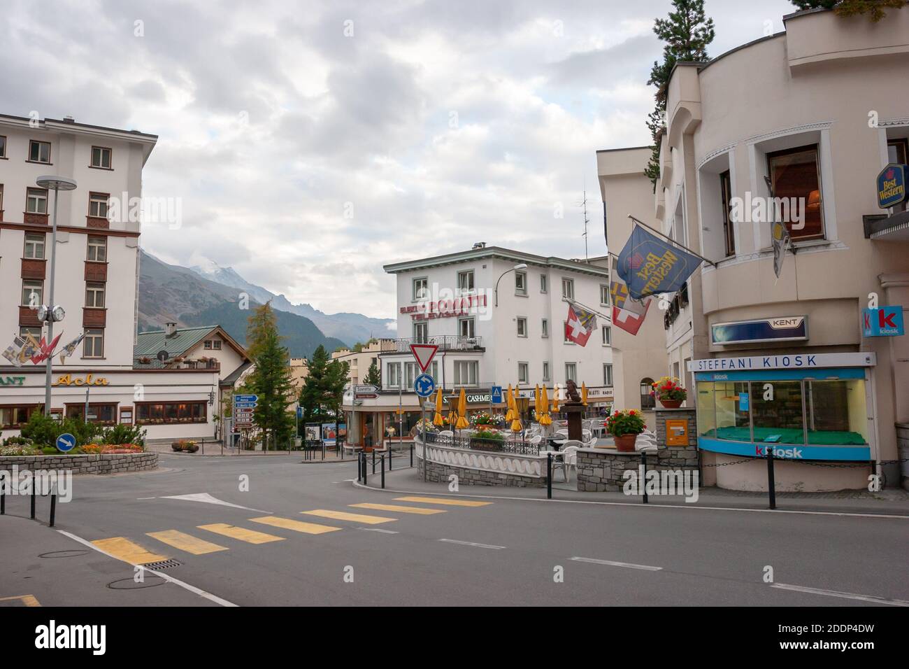 St. Moritz, Switzerland- September, 2007: Beautiful city of St.Moritz ...