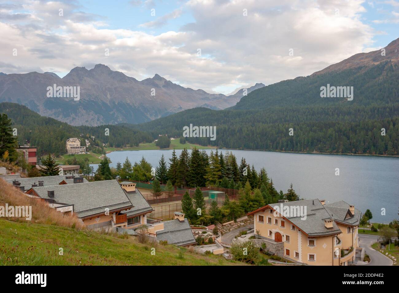 St. Moritz, Switzerland- September, 2007: Beautiful city of St.Moritz ...