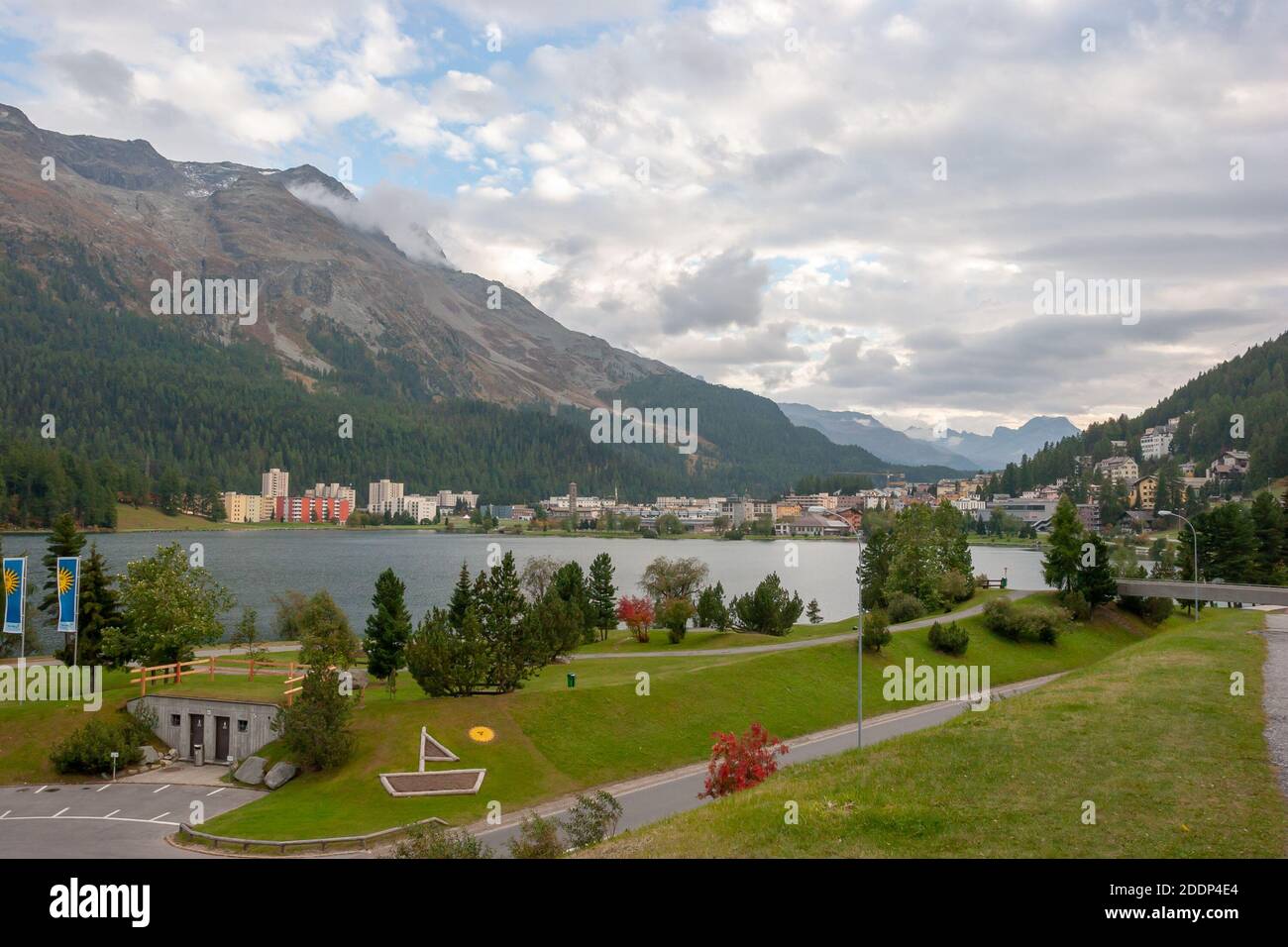 St. Moritz, Switzerland- September, 2007: Beautiful city of St.Moritz ...