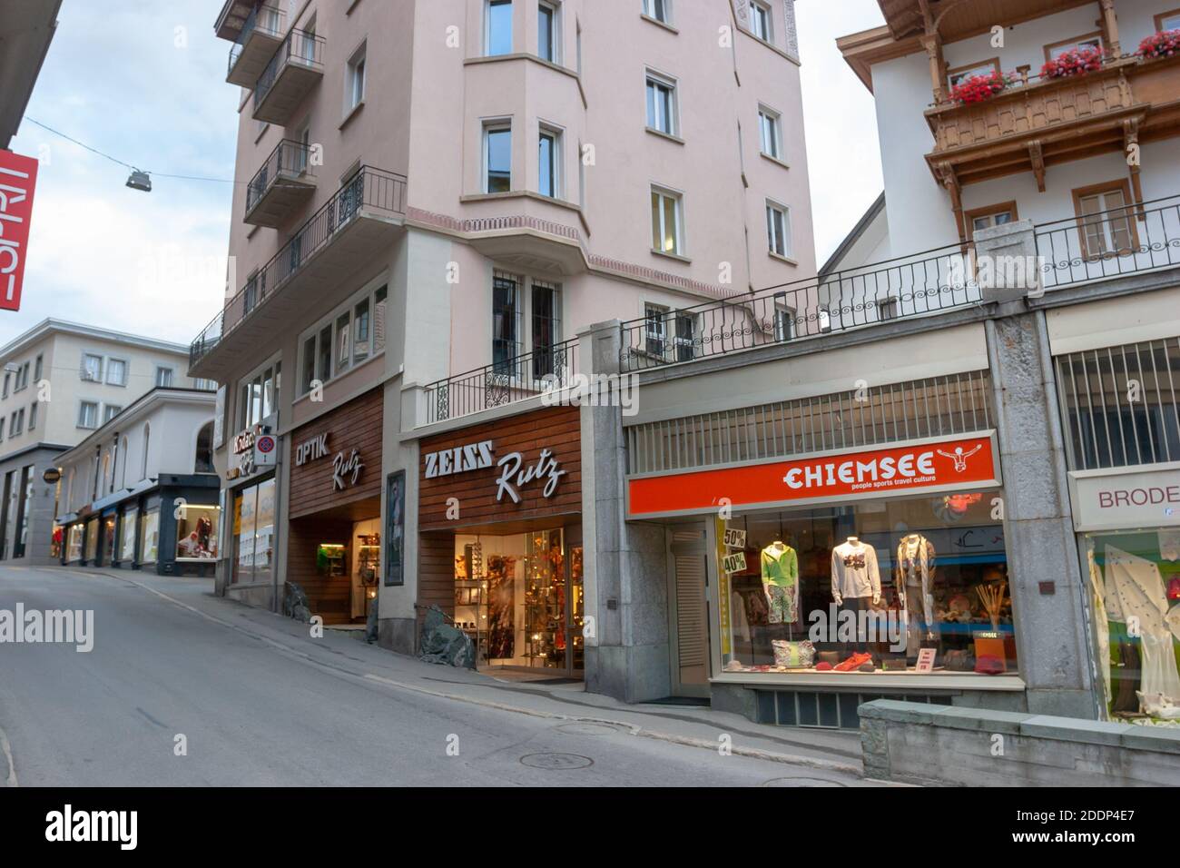 St. Moritz, Switzerland- September, 2007: Beautiful city of St.Moritz ...