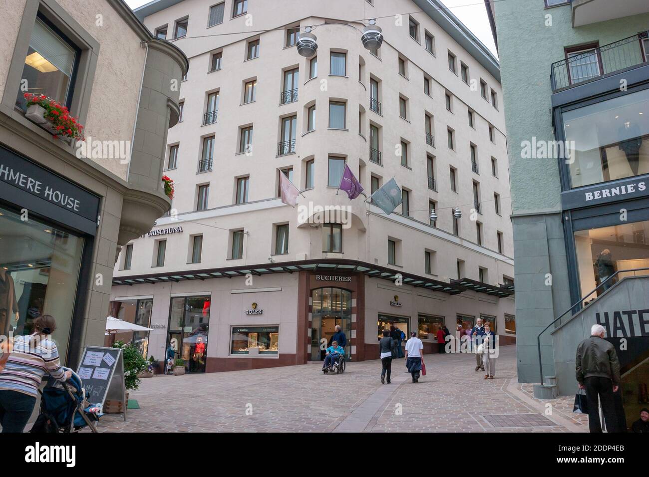 St. Moritz, Switzerland- September, 2007: Beautiful city of St.Moritz ...