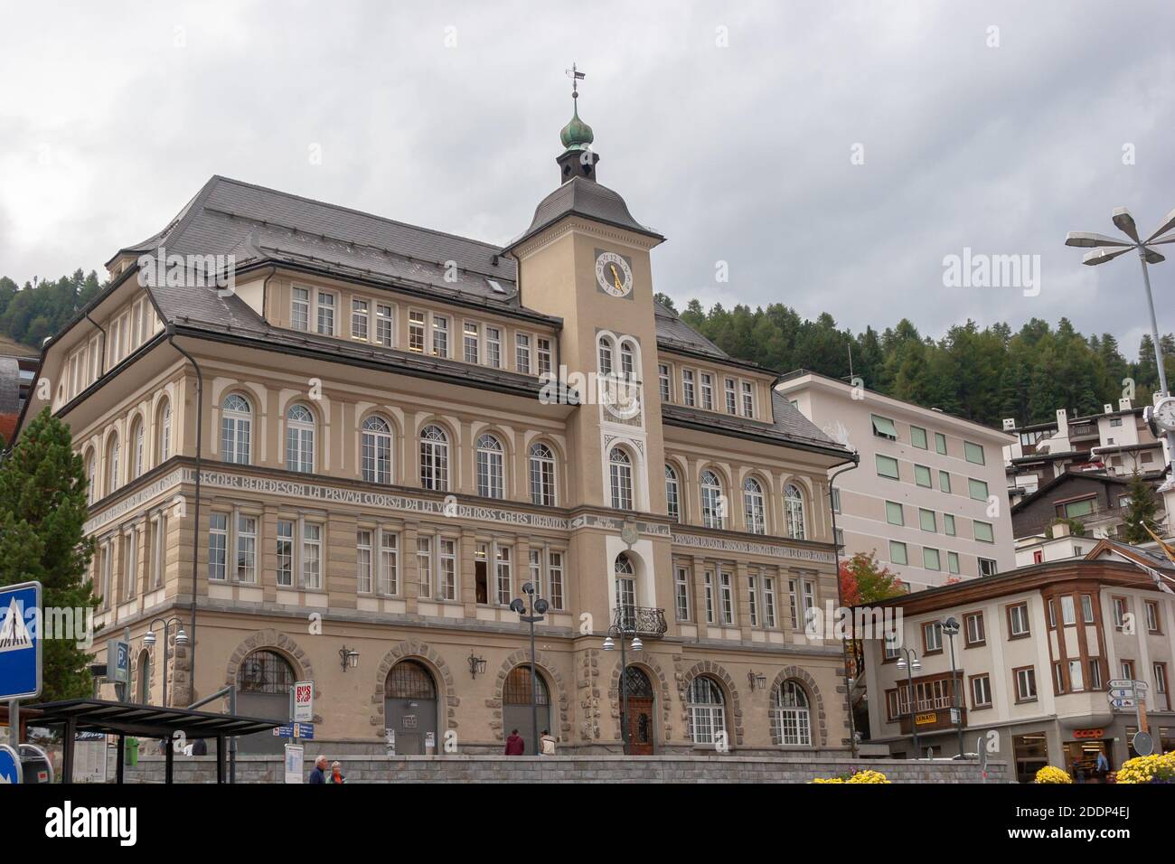 St. Moritz, Switzerland- September, 2007: Beautiful city of St.Moritz ...