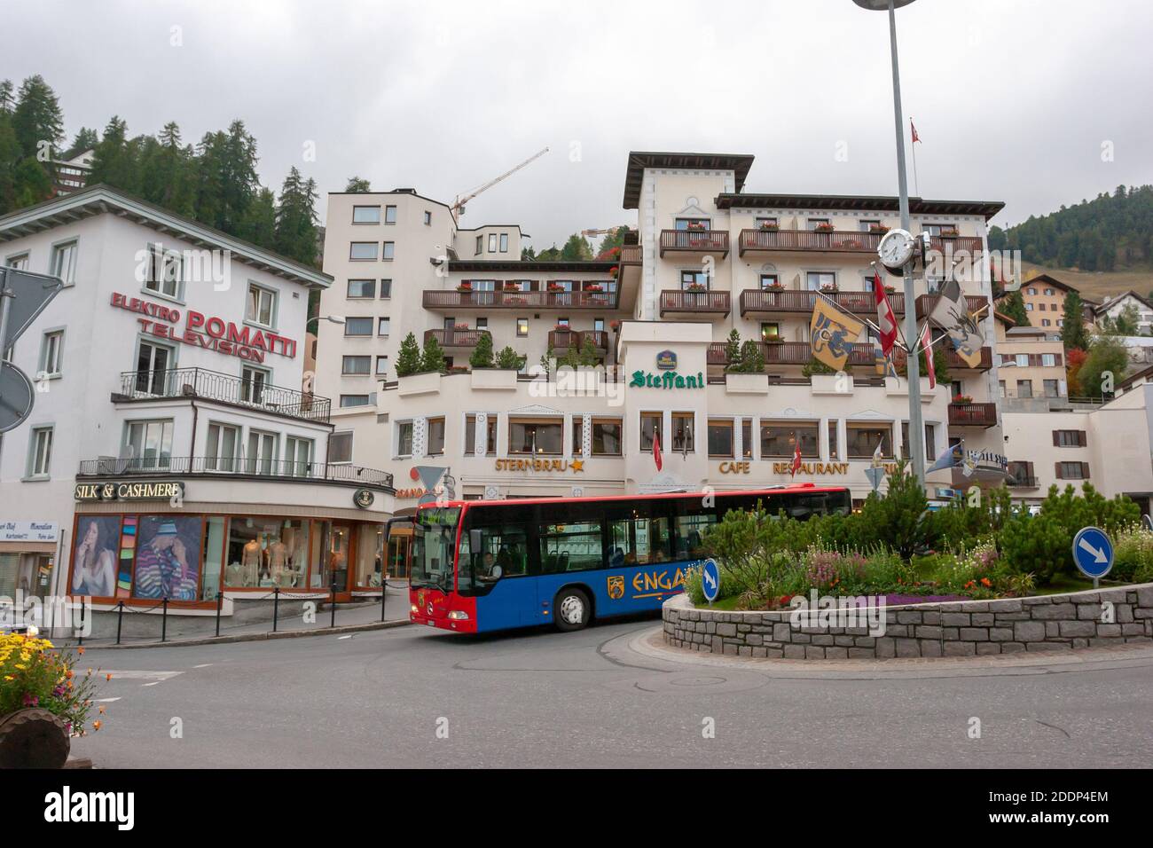 St. Moritz, Switzerland- September, 2007: Beautiful city of St.Moritz ...