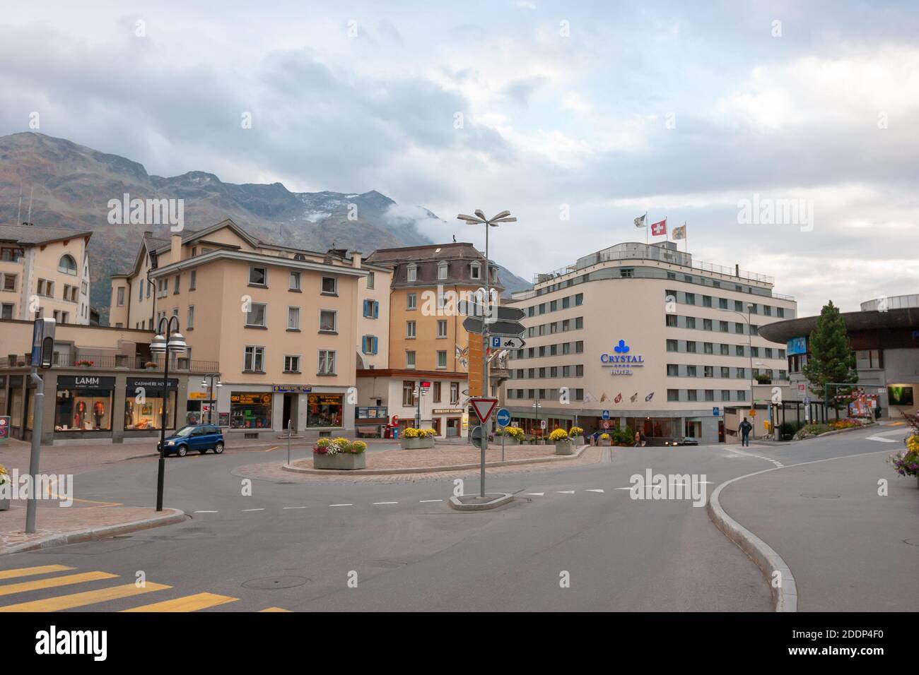 St. Moritz, Switzerland- September, 2007: Beautiful city of St.Moritz ...