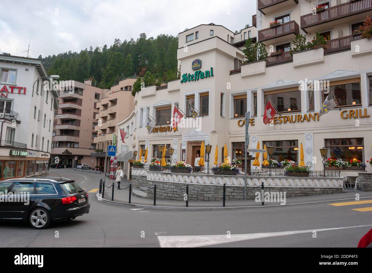 St. Moritz, Switzerland- September, 2007: Beautiful city of St.Moritz ...