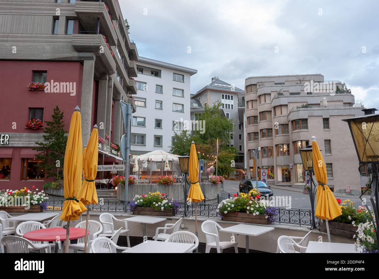 St. Moritz, Switzerland- September, 2007: Beautiful city of St.Moritz ...