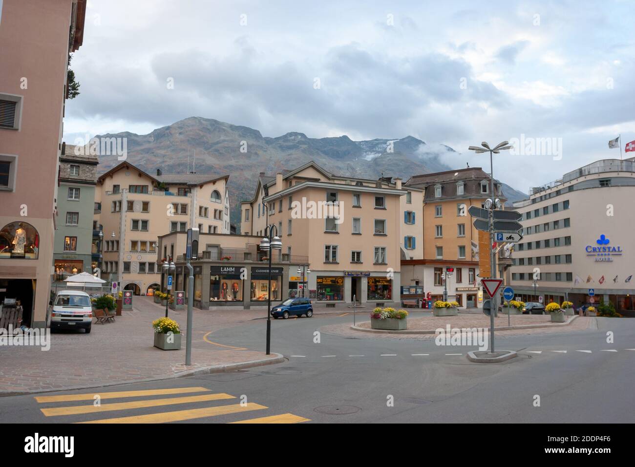 St. Moritz, Switzerland- September, 2007: Beautiful city of St.Moritz ...