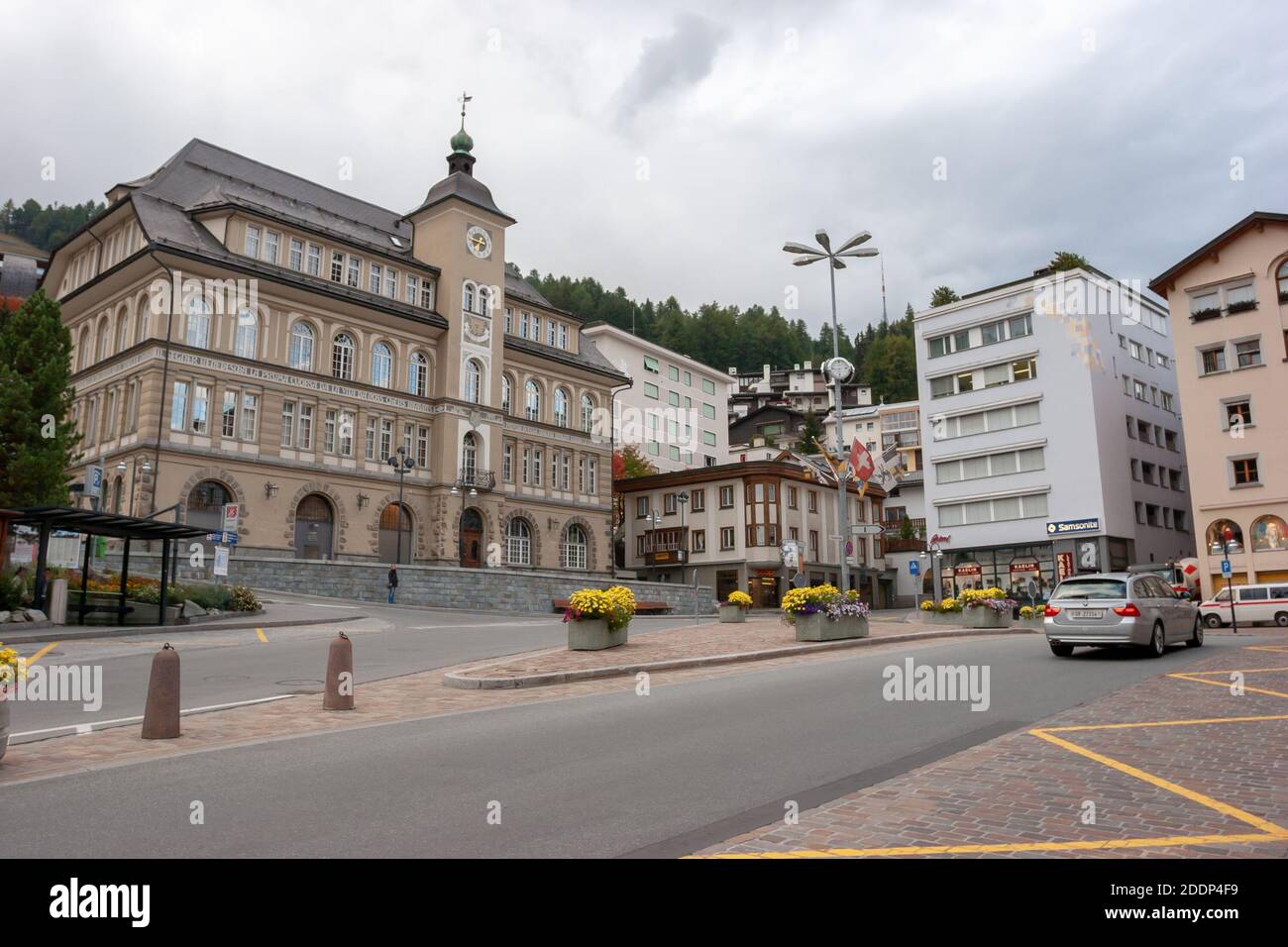 St. Moritz, Switzerland- September, 2007: Beautiful city of St.Moritz ...