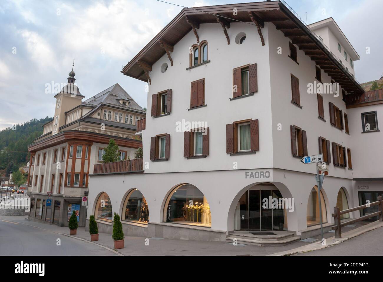 St. Moritz, Switzerland- September, 2007: Beautiful city of St.Moritz ...