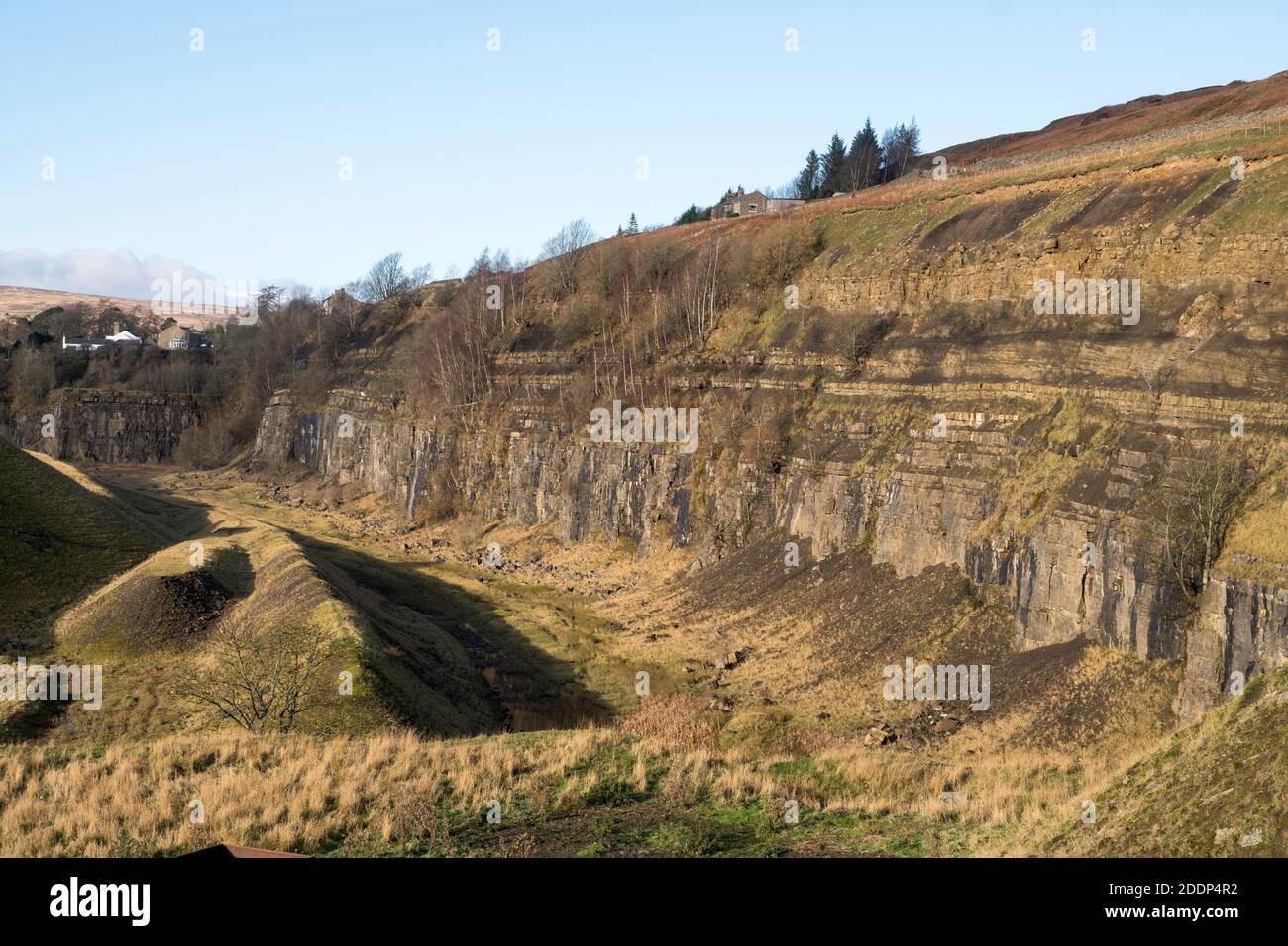 Autumn view of the disused Ashes Quarry in Stanhope, County Durham ...