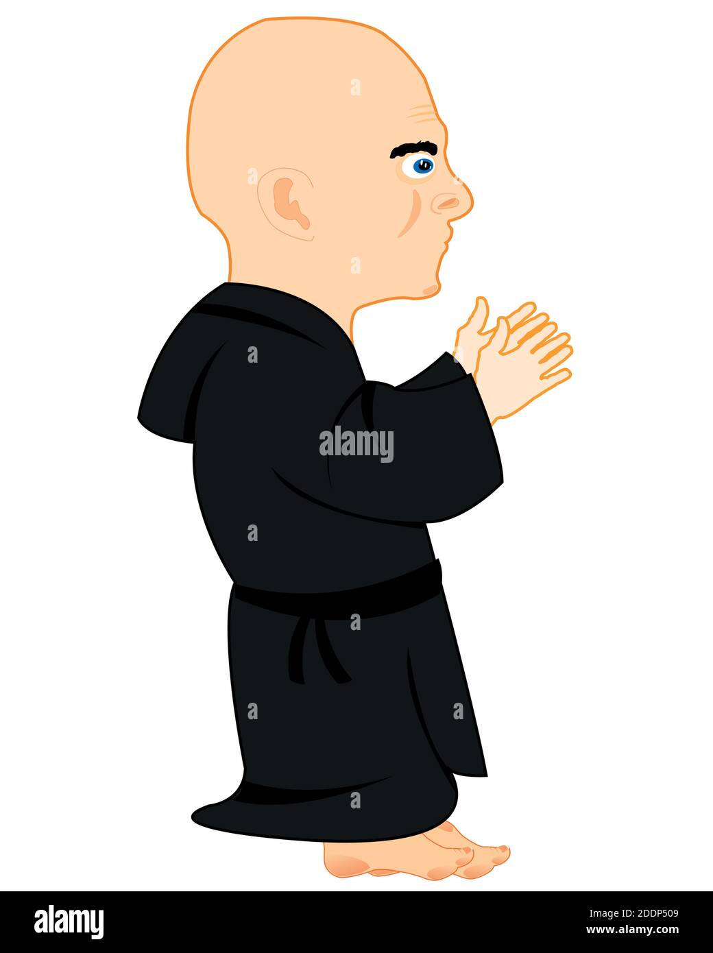 Vector illustration of the cartoon of the monk praying god Stock Vector ...