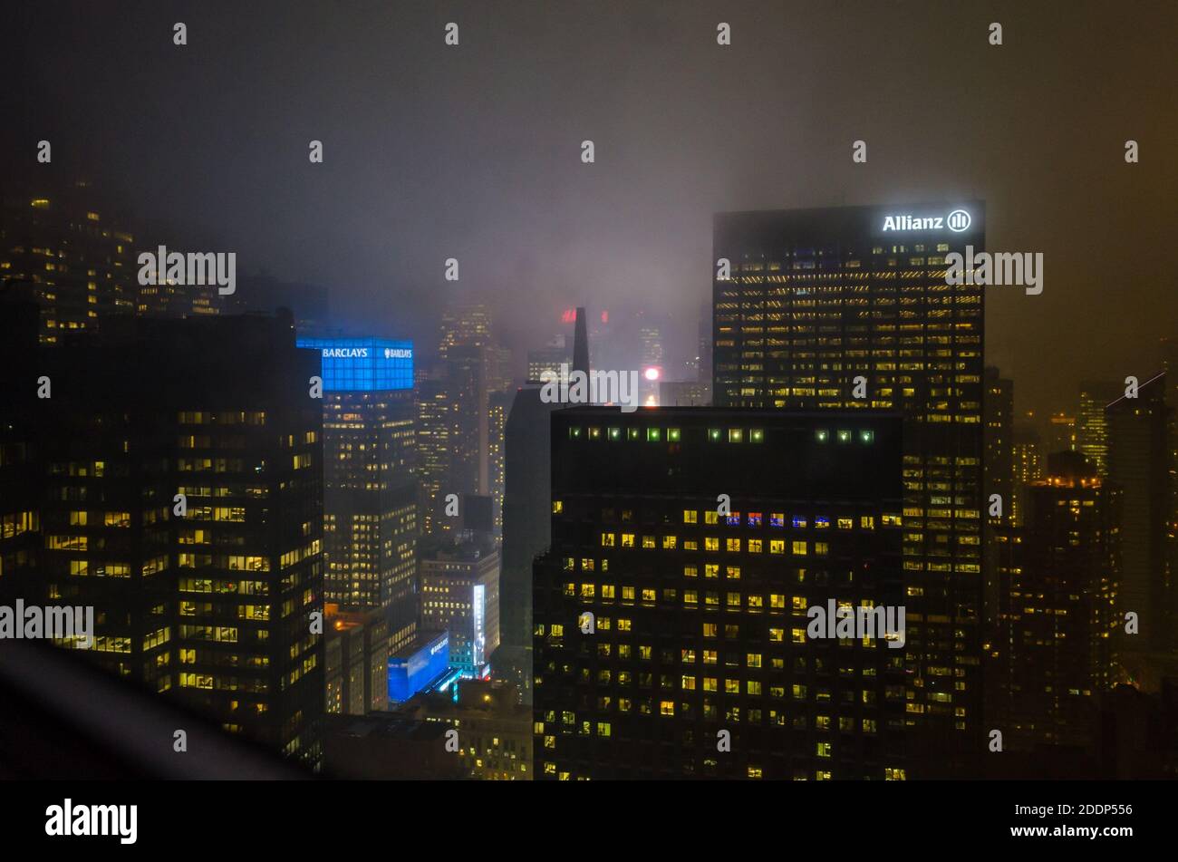 Buildings in Manhattan New York City Fading Away in the Fog at Winter ...