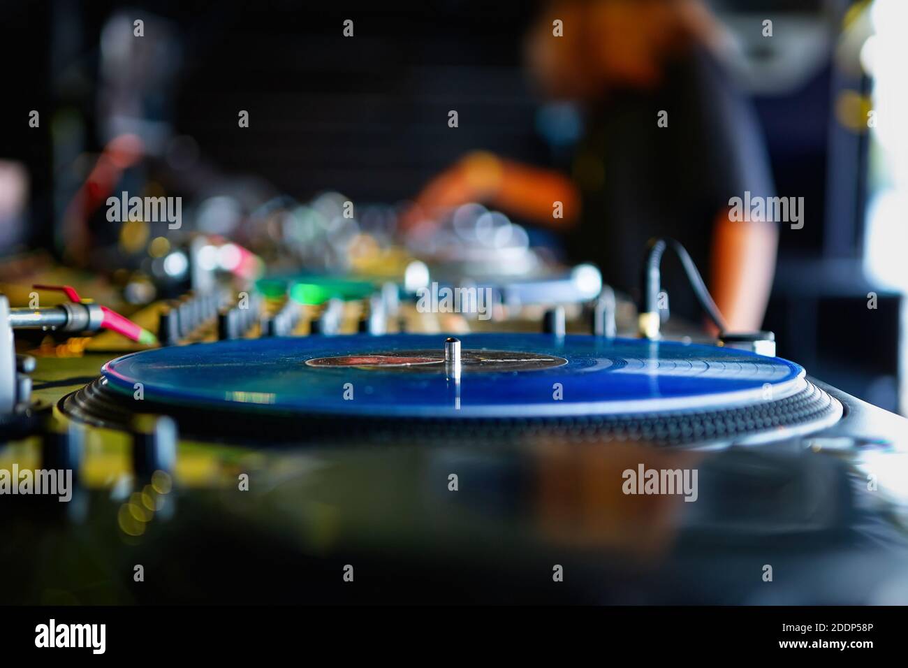 Retro analog dj turn table with vinyl record disc.Professional disc ...