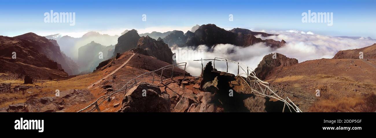 Madeira highland panoramic view, Madeira Pico do Arieiro 1818m Stock ...