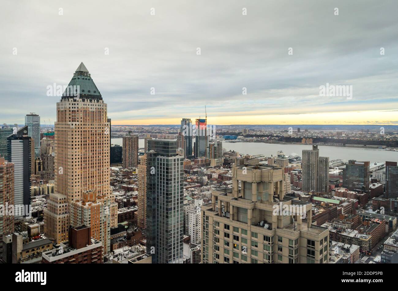 Aerial View of Buildings, Skyscrapers and Towers in Manhattan. Hudson ...
