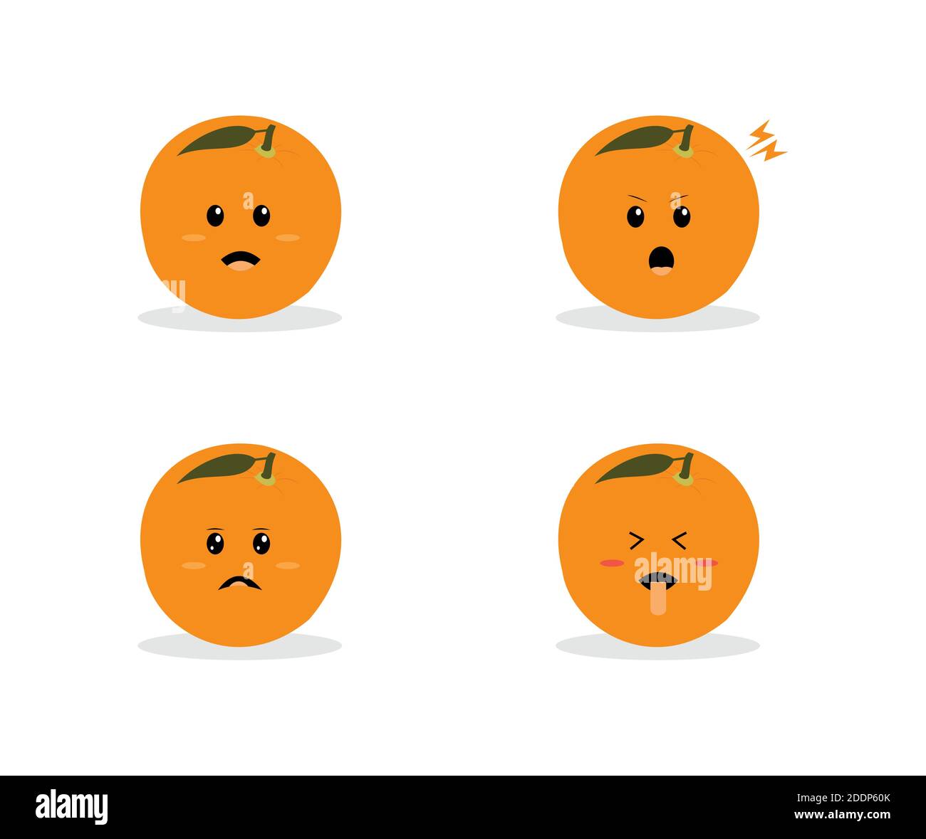 designs about orange cartoons in various expressions Stock Vector Image ...
