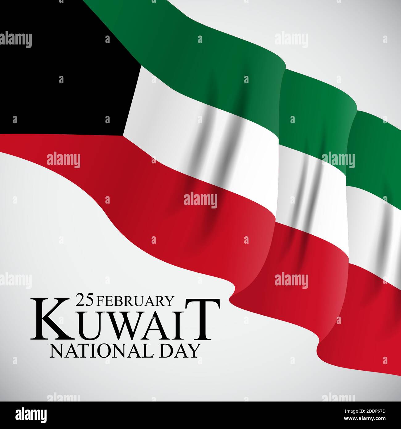 25 february Kuwait national day background Template design for card ...