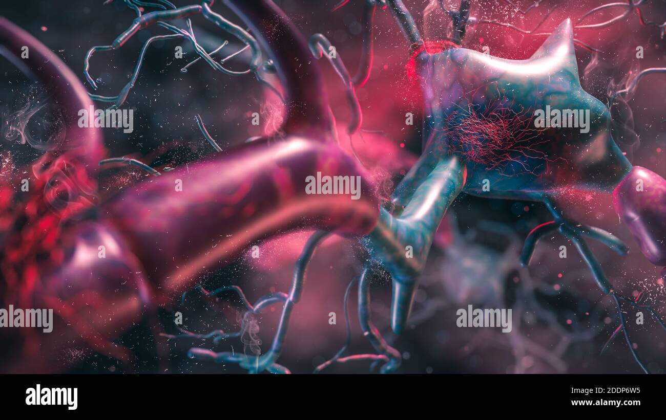 Neurons cells Neuron connections and synapses and dendritic cells 3d ...