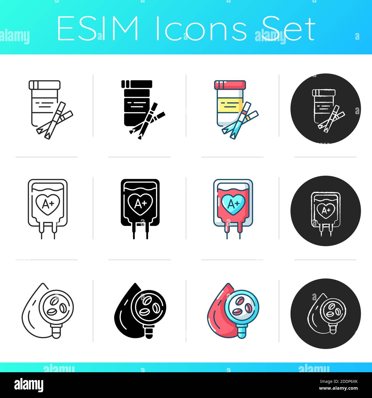 Blood diagnostic icons set Stock Vector Image & Art - Alamy