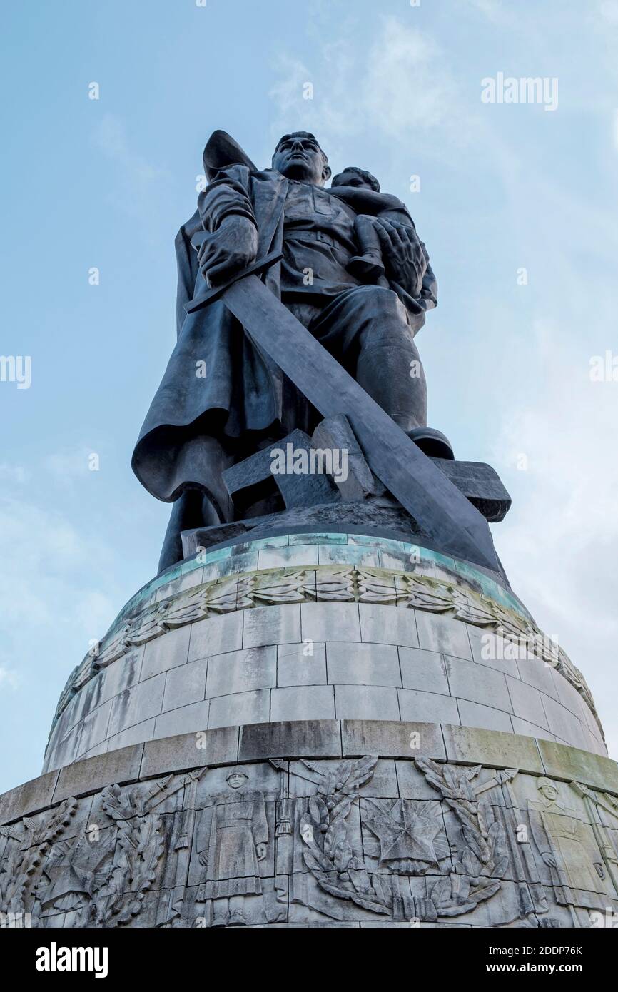 The sculpture of the liberating soviet warrior in the Soviet War ...