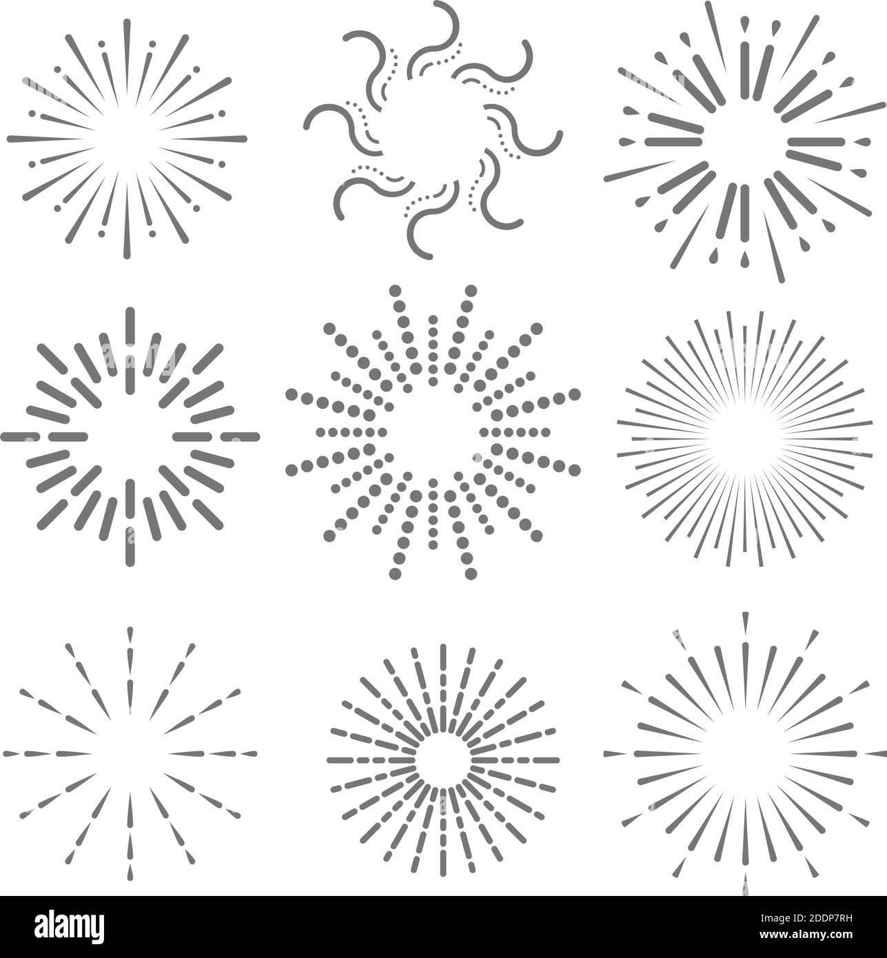 Set of different fireworks icons Stock Vector Image & Art - Alamy