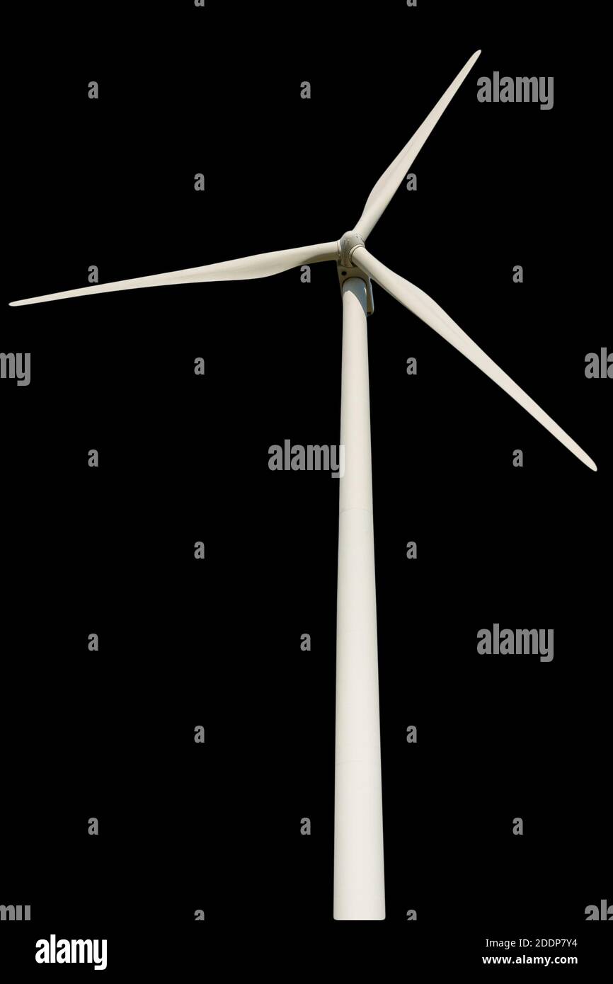Wind turbine on black Stock Photo - Alamy