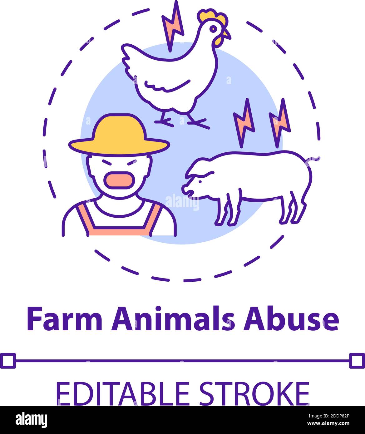 Farm animal abuse concept icon Stock Vector Image & Art - Alamy