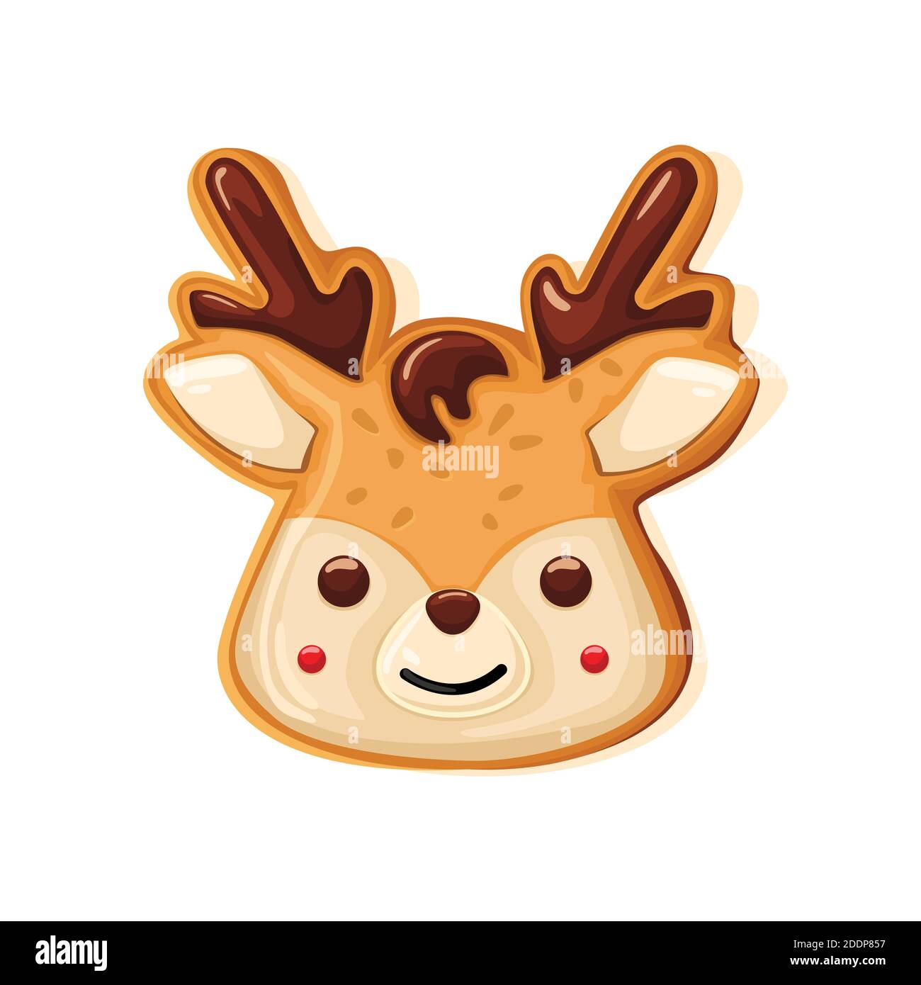 cute gingerbread deer for christmas. Isolated over white background ...